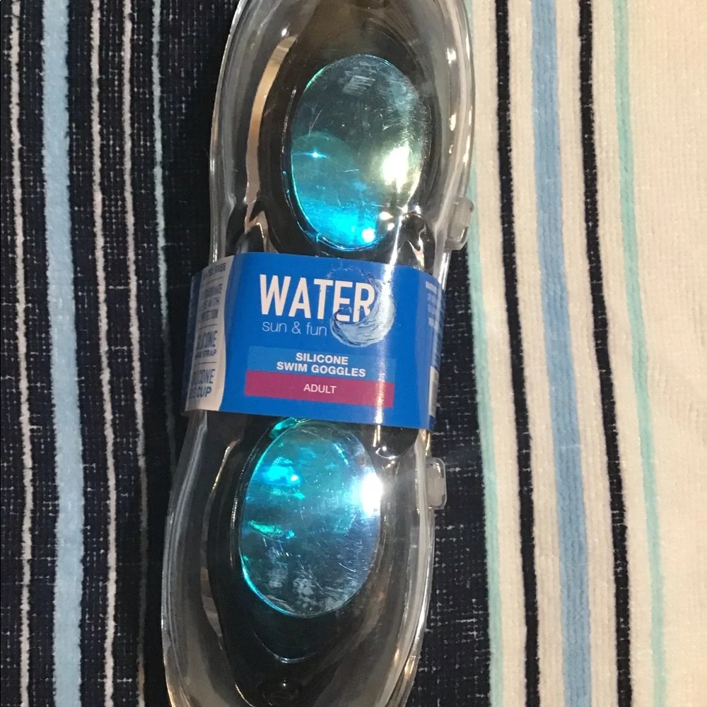 Swim | New Still In Box Water Sunfun Swim Goggles Black Adult ...